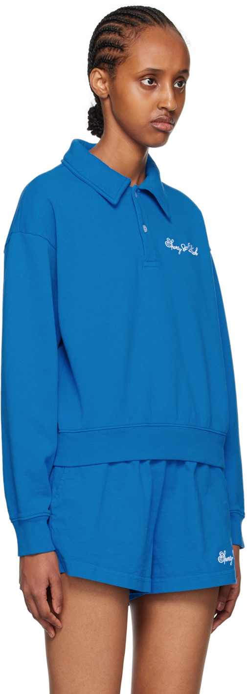 Sporty & Rich Blue Cursive Polo Sporty & Rich