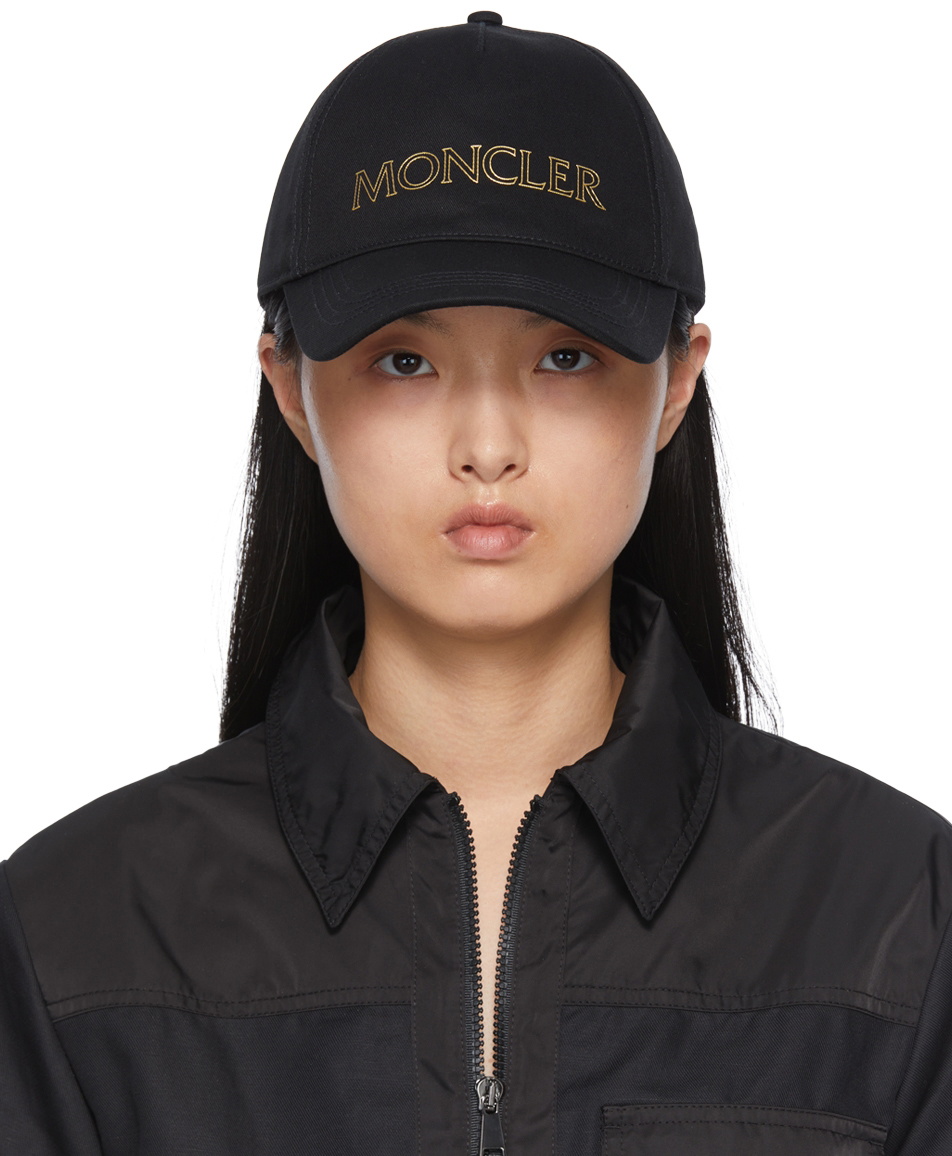 Moncler Black Cotton Cap Moncler