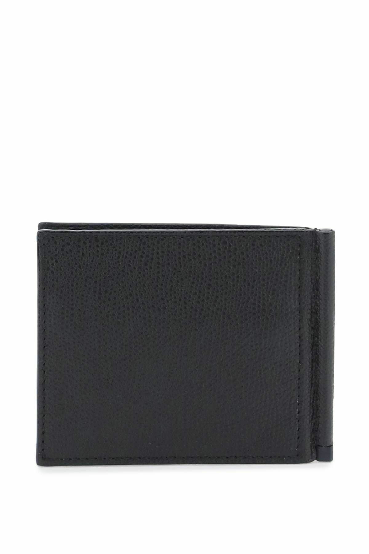 VALEXTRA leather bifold money clip wallet Black Valextra