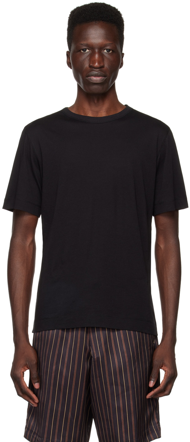 Dries Van Noten Black Overlock Stitch T-Shirt Dries Van Noten