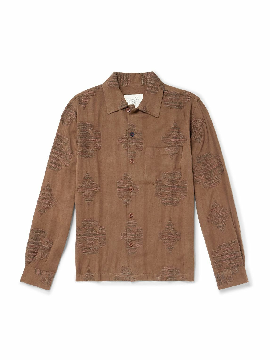 Kardo - Martin Cotton-Jacquard Shirt - Brown Kardo