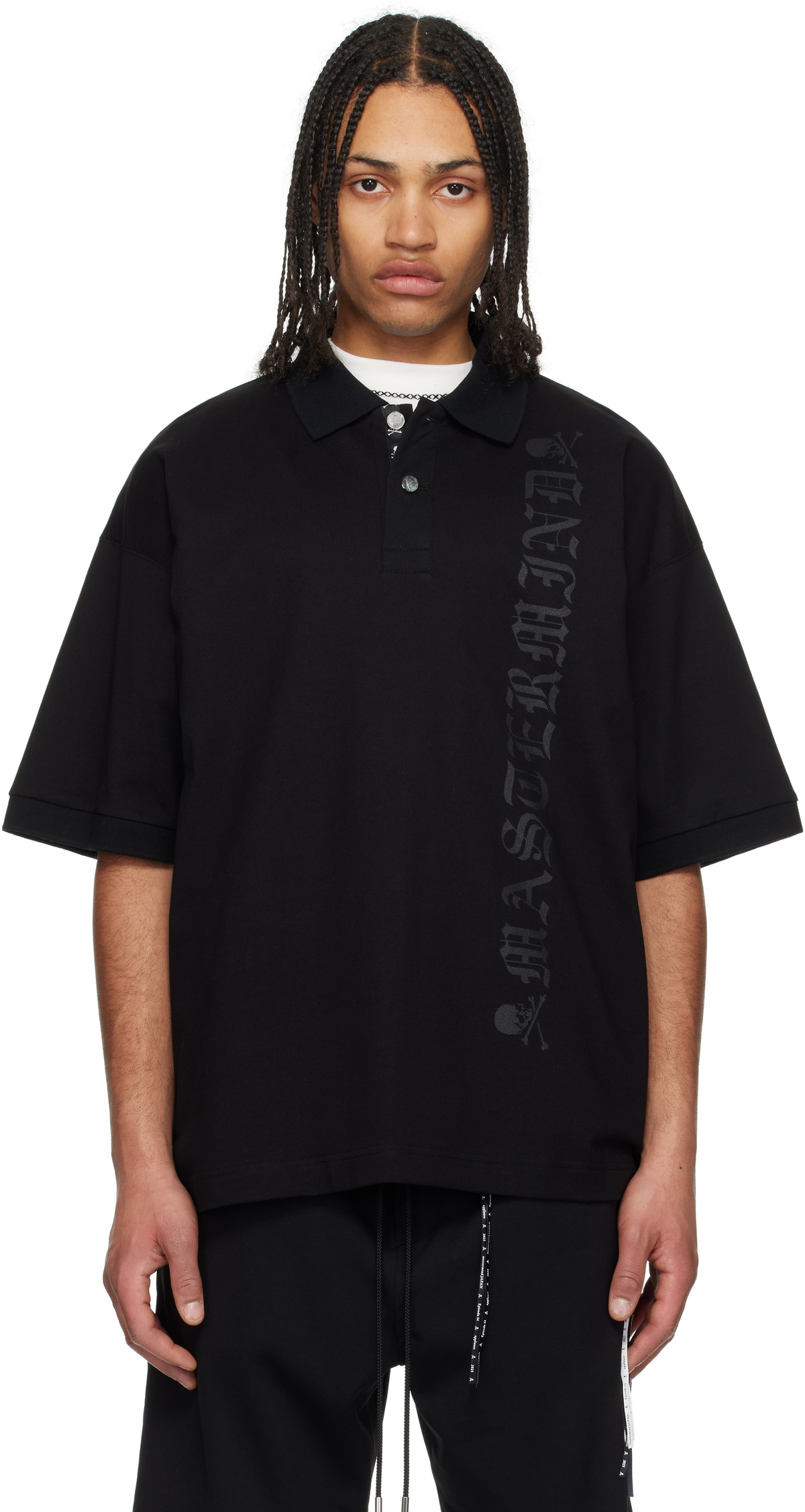 mastermind JAPAN Black Boxy Skull Polo mastermind JAPAN