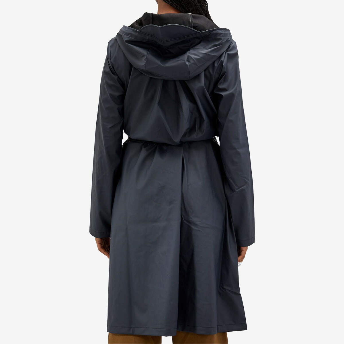 Rains Women's A-Line Long Rain Coat in Navy Rains
