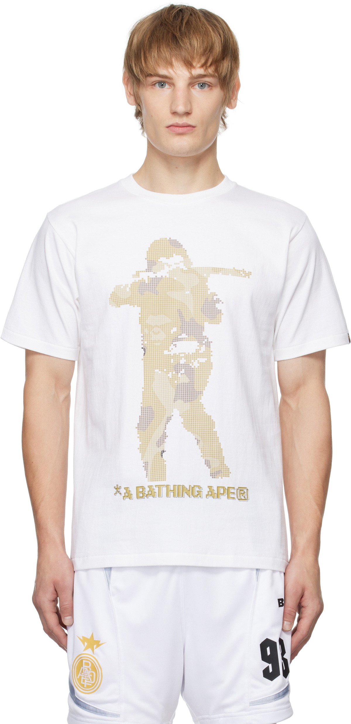 BAPE White Bitmap Soldier T-shirt A Bathing Ape
