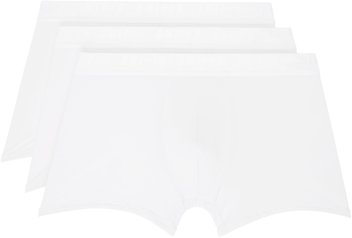 SKIMS Three-Pack White SKIMS Stretch 3 Boxer Briefs SKIMS
