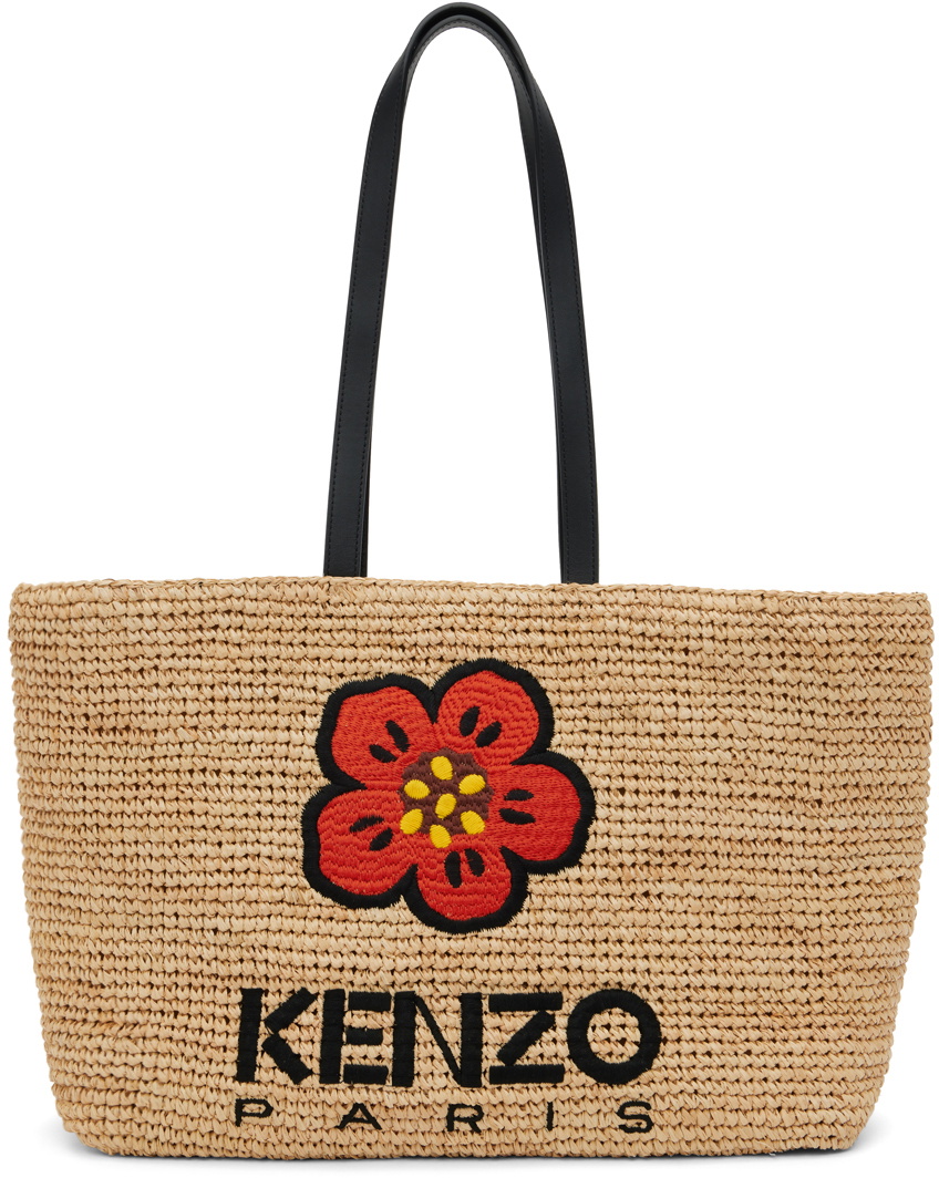 Kenzo Beige Large Boke Flower Tote Kenzo