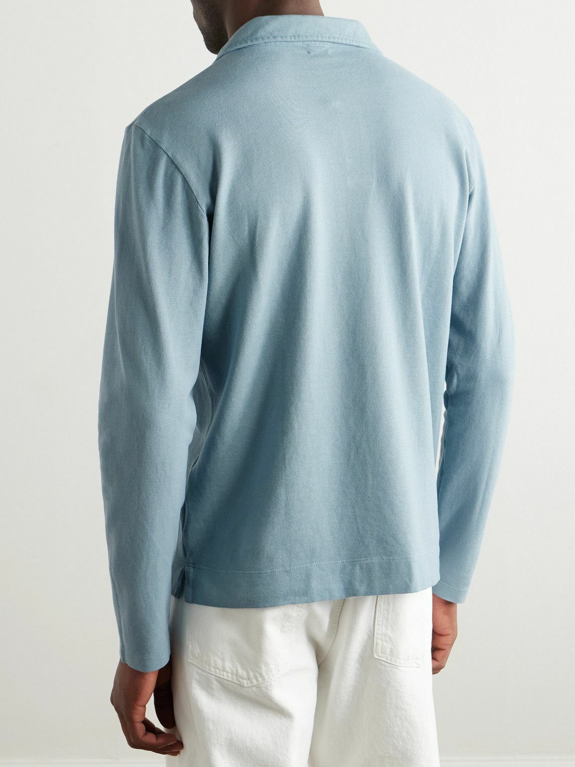 Massimo Alba - Rico Cotton and Cashmere-Blend Piqué Polo Shirt - Blue ...