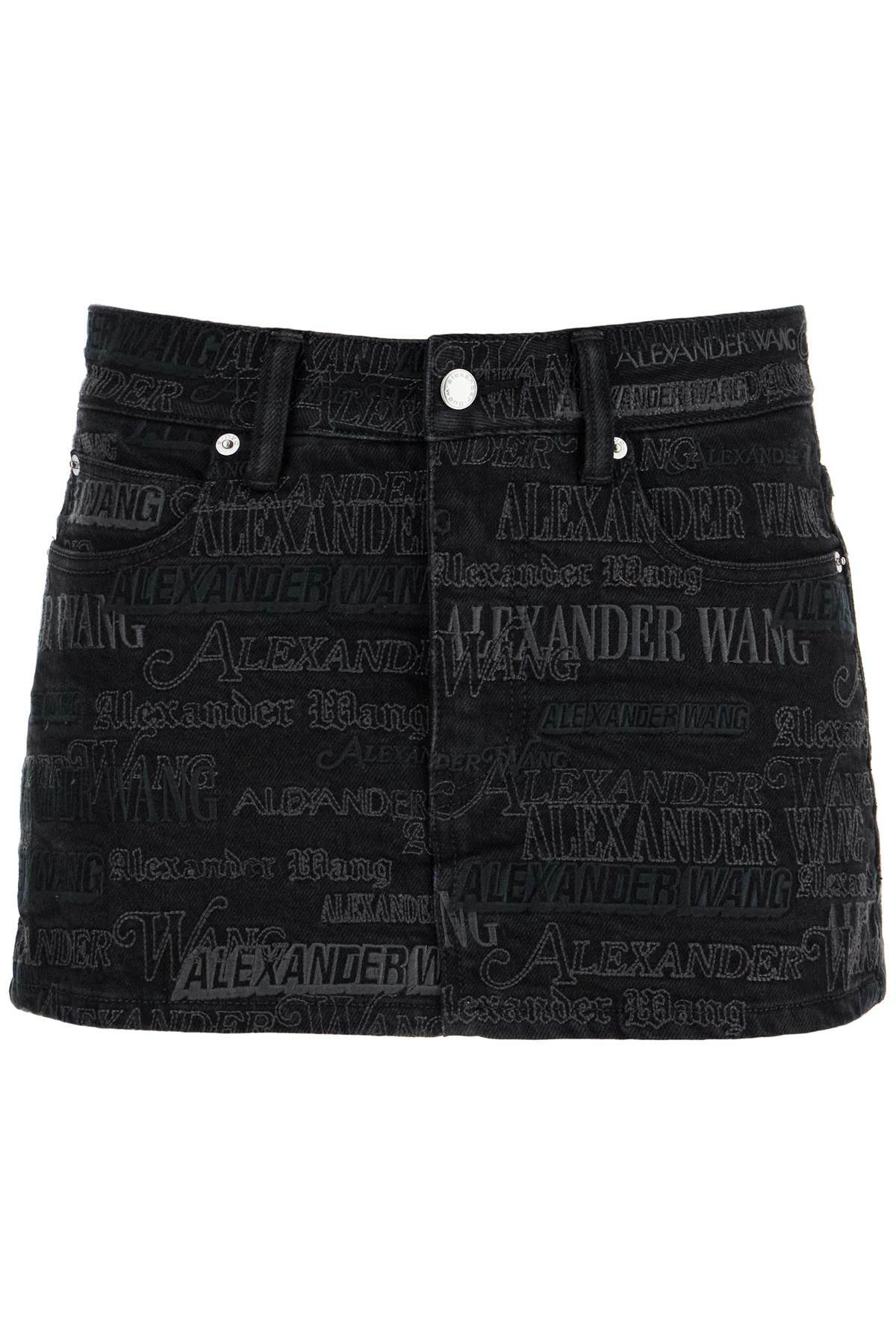 ALEXANDER WANG embroidered lettering mini sk Black Alexander Wang