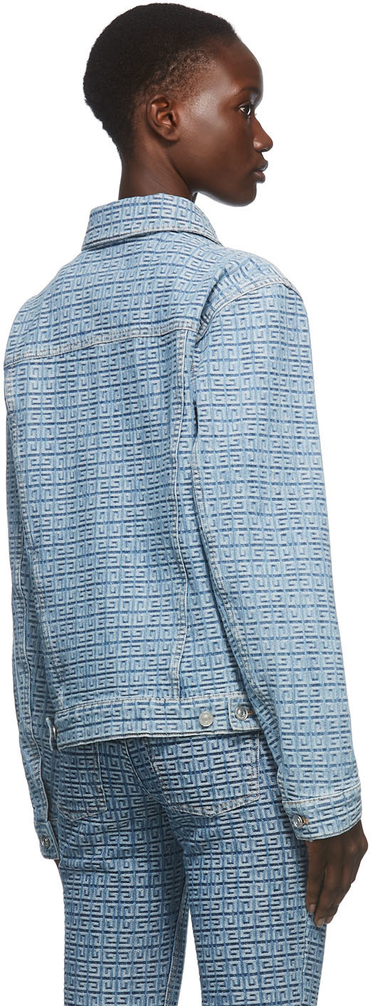 Givenchy Blue Jacquard Logo Denim Jacket Givenchy