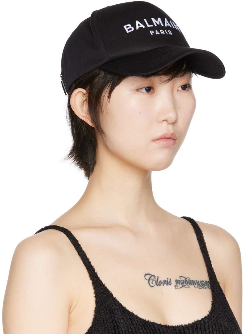 Balmain Black Cotton Cap Balmain