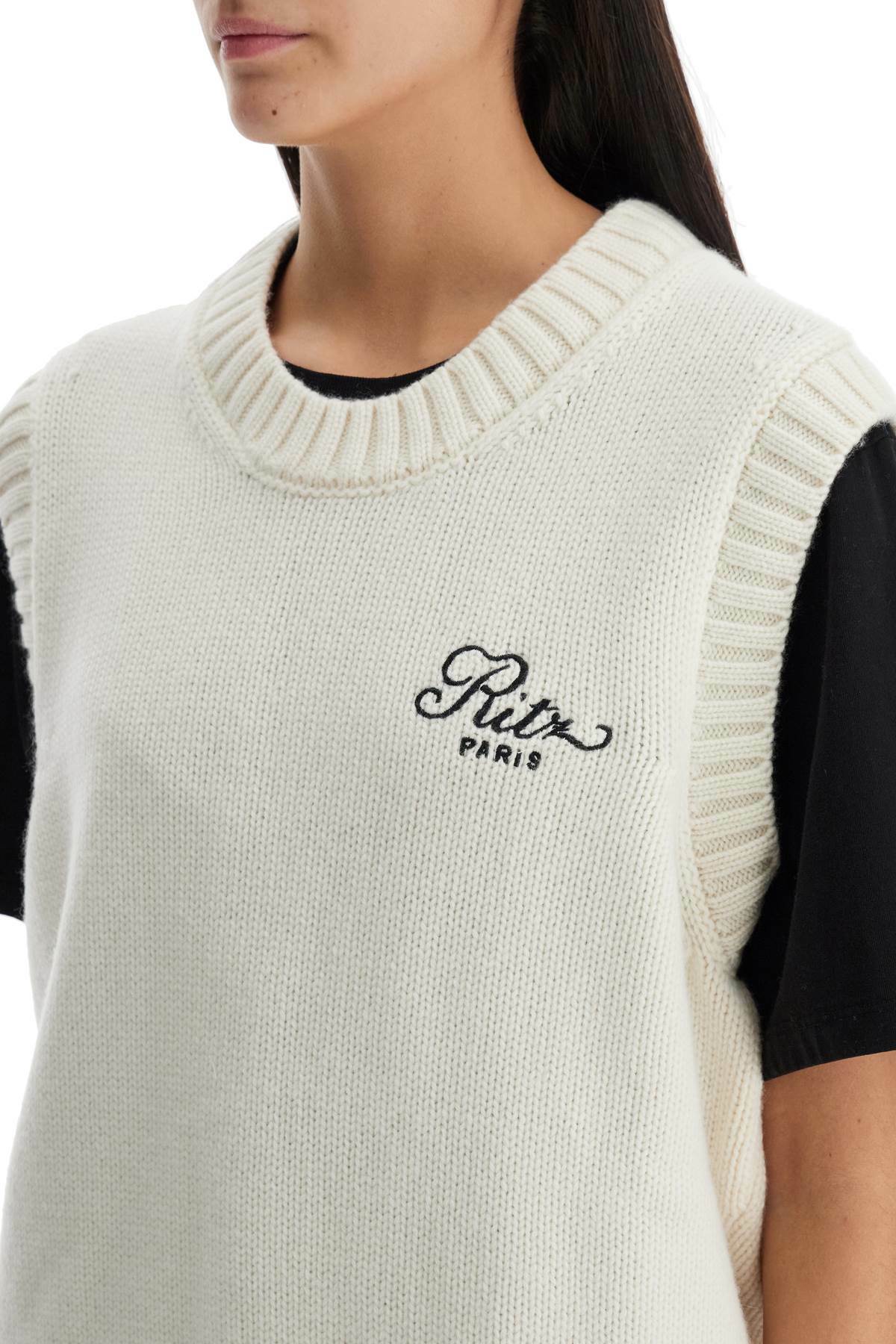 FRAME cashmere vest with frame design for ritz White Frame Denim