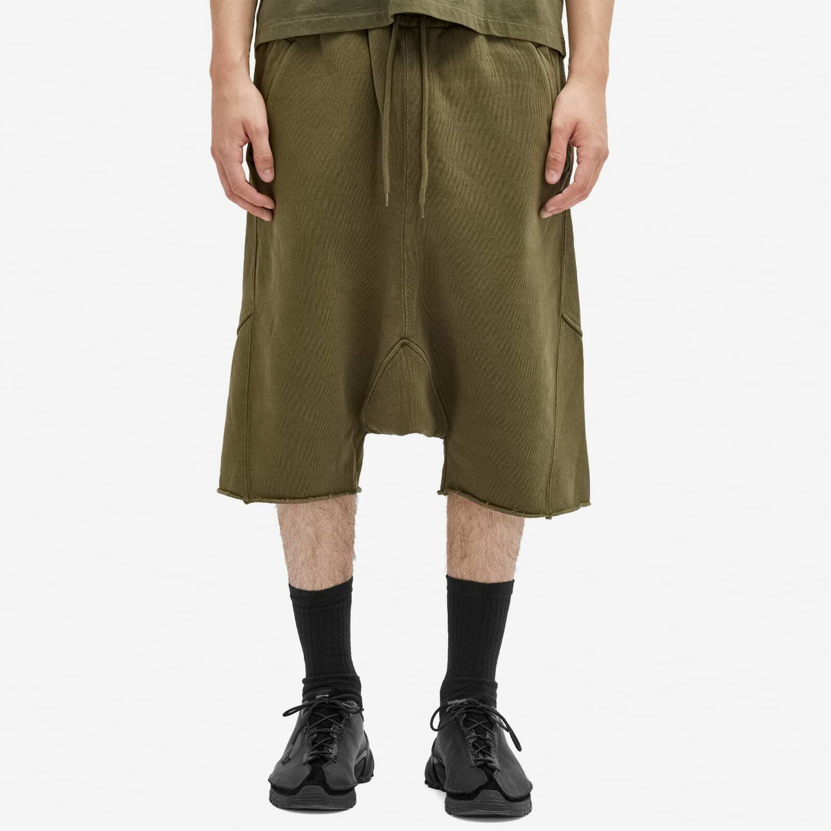 Entire Studios Men's Heavy Drop Crotch Shorts in Military Entire Studios
