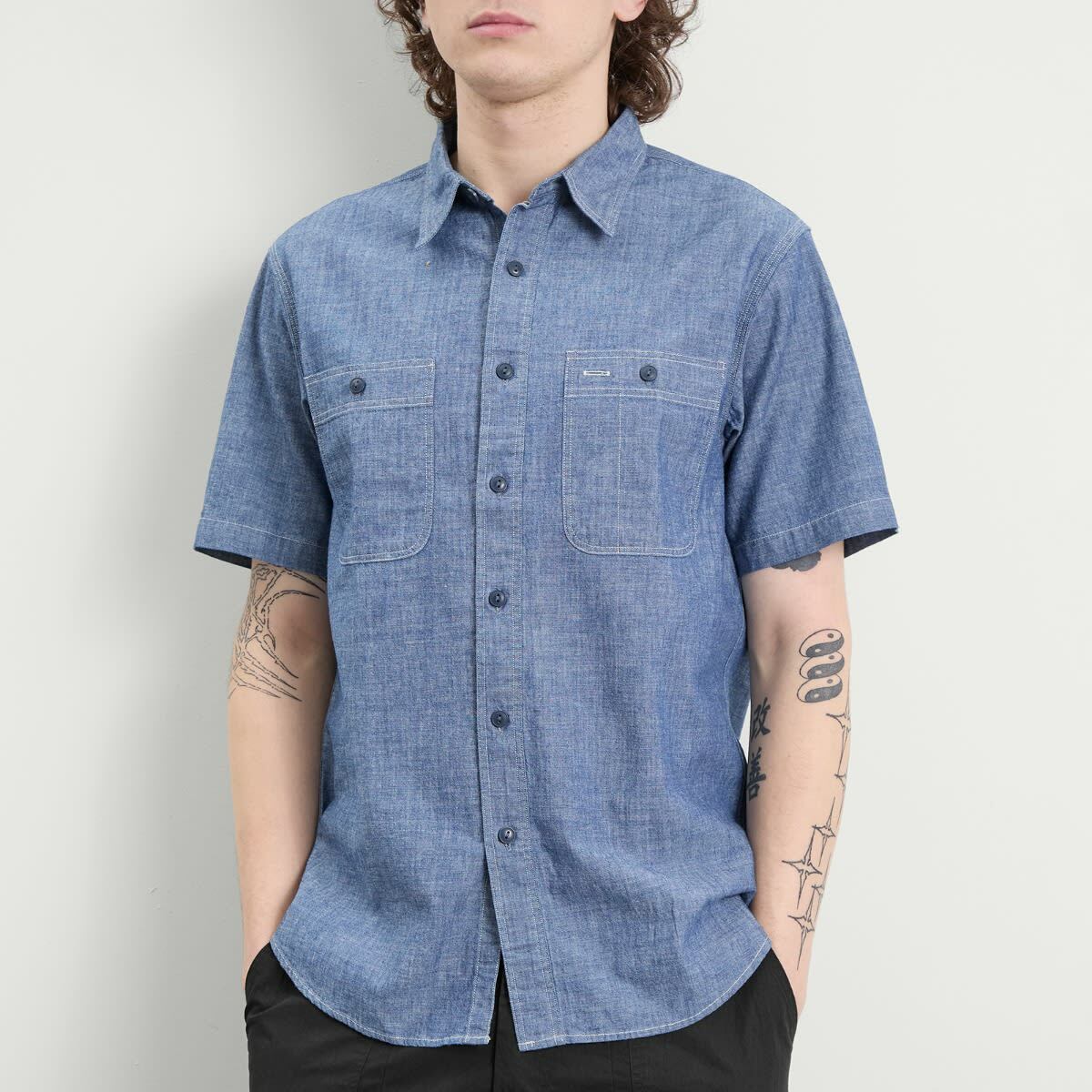 RRL Men's Craftsman Chambray Shirt in Indigo RRL