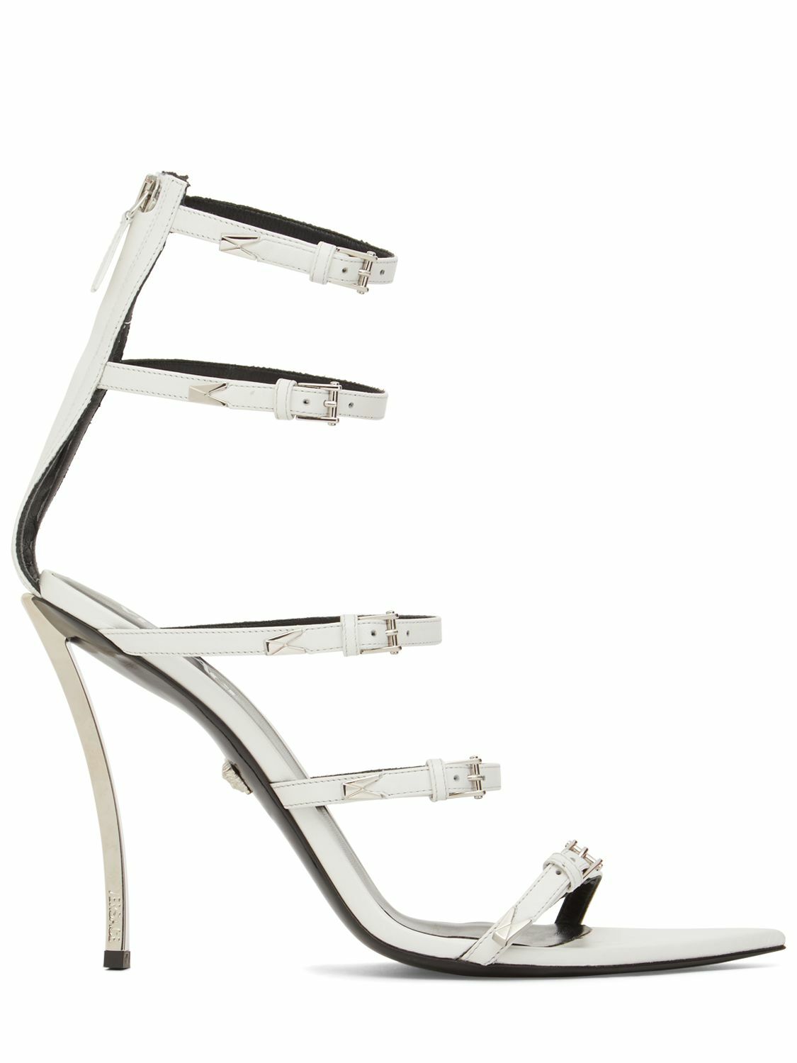 VERSACE - 110mm Leather High Heel Sandals Versace