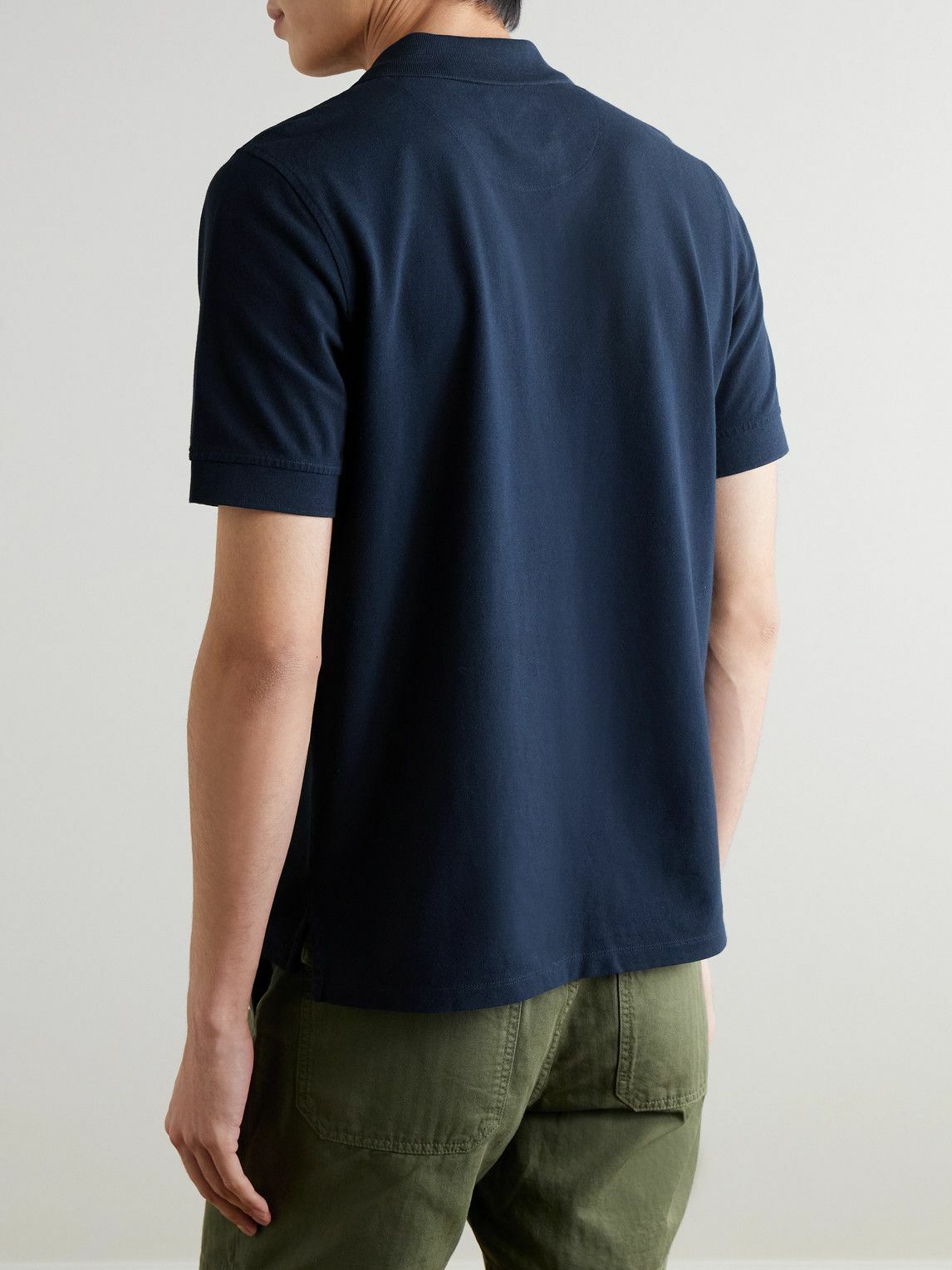 Drake's - Cotton-Piqué Polo Shirt - Blue Drake's