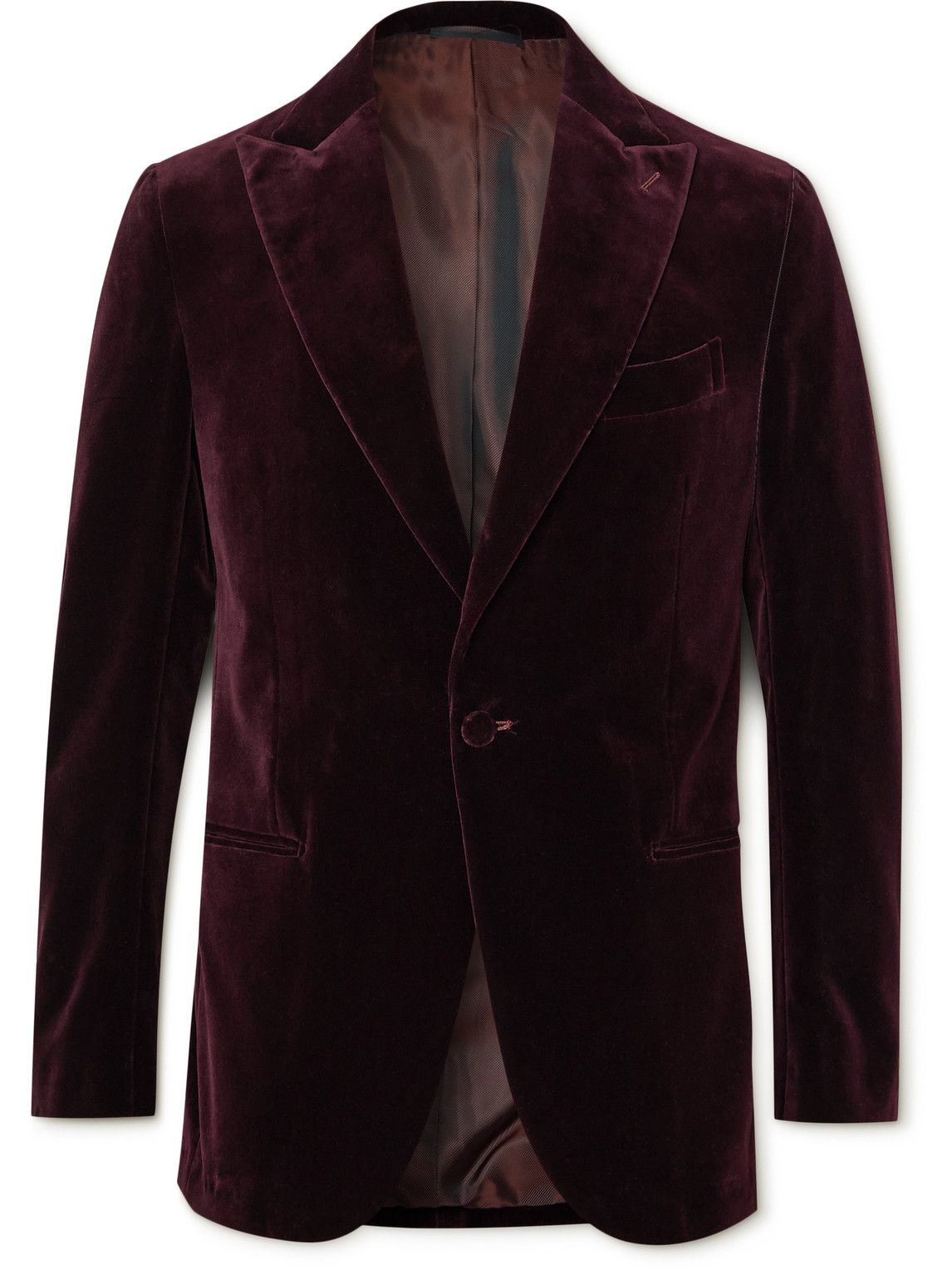 De Petrillo - Vomero Cotton-Velvet Blazer - Burgundy De Petrillo