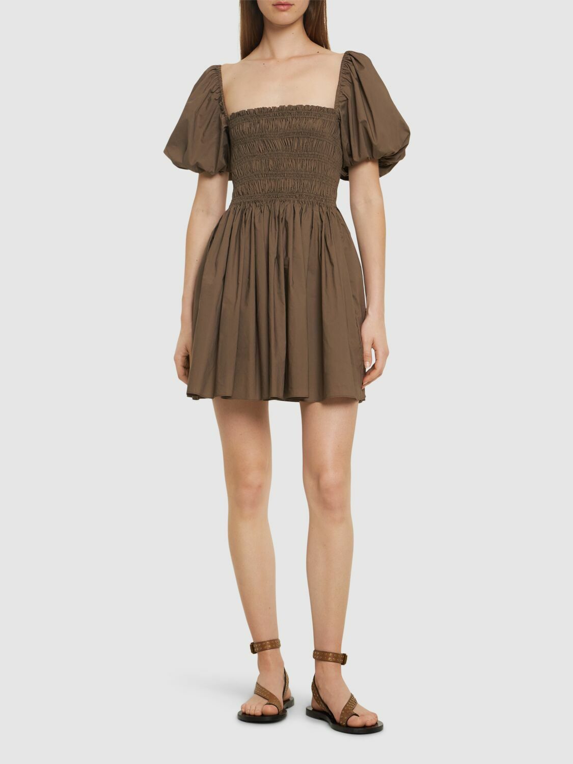 MATTEAU Ruffled Cotton Mini Dress Matteau