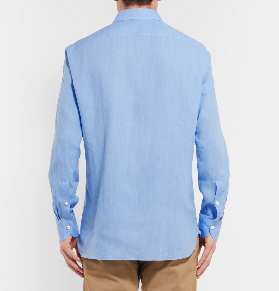 Rubinacci - Linen Shirt - Men - Blue Rubinacci