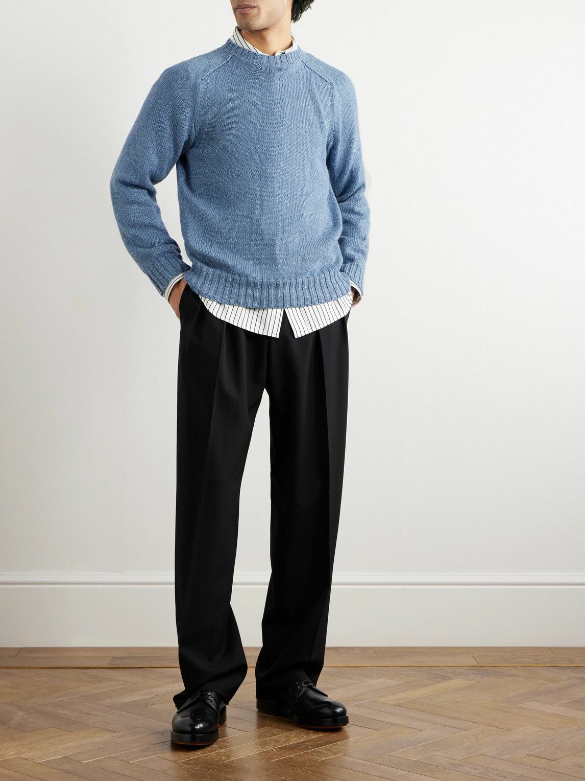 Zegna - Silk, Cashmere and Linen-Blend Sweater - Blue Zegna