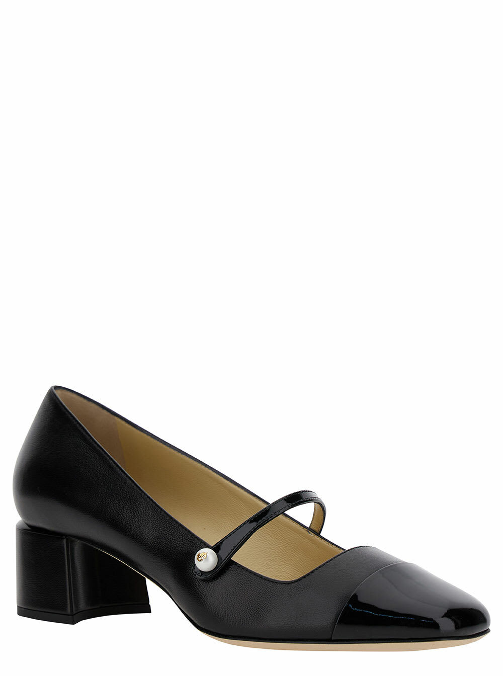 Jimmy Choo elisa 45 Black Pumps With Pearl Detail In Patent Leather ...