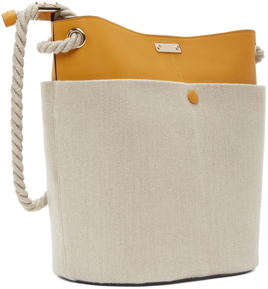 Chloé Taupe & Yellow Key Bucket Shoulder Bag Chloe