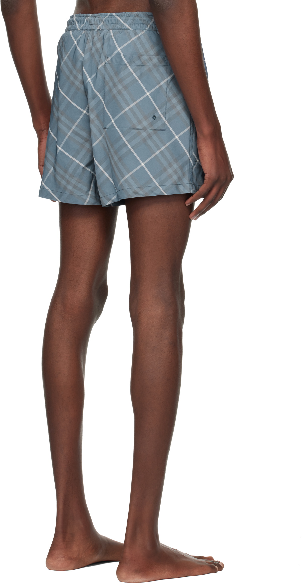 Burberry Navy Check Swim Shorts Burberry