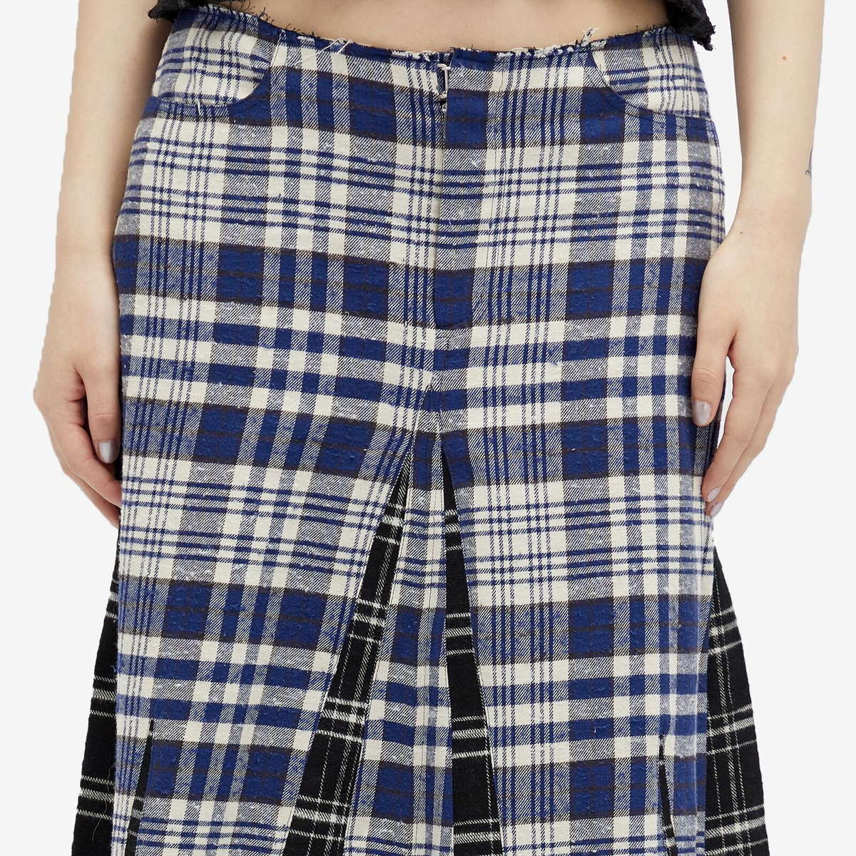 Our Legacy Women's Rebel Skirt in Black And Blue Coastal Flannel Our Legacy