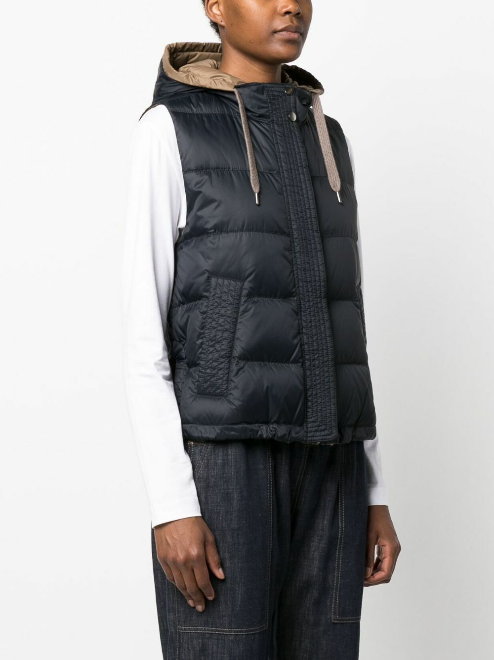 BRUNELLO CUCINELLI - Padded Hooded Vest Brunello Cucinelli