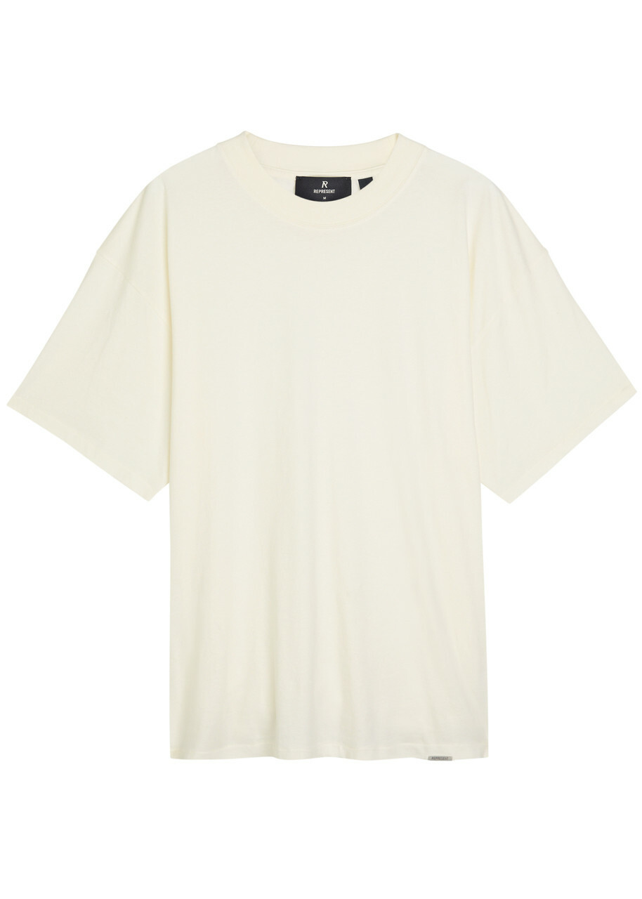 Represent Initial Embroidered Cotton T-shirt White Represent