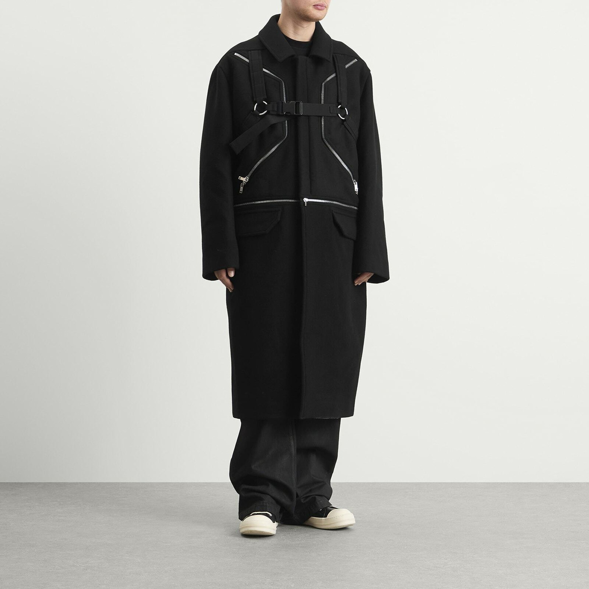 Rick Owens Men's Blixa Jumbo Coat in Black Rick Owens
