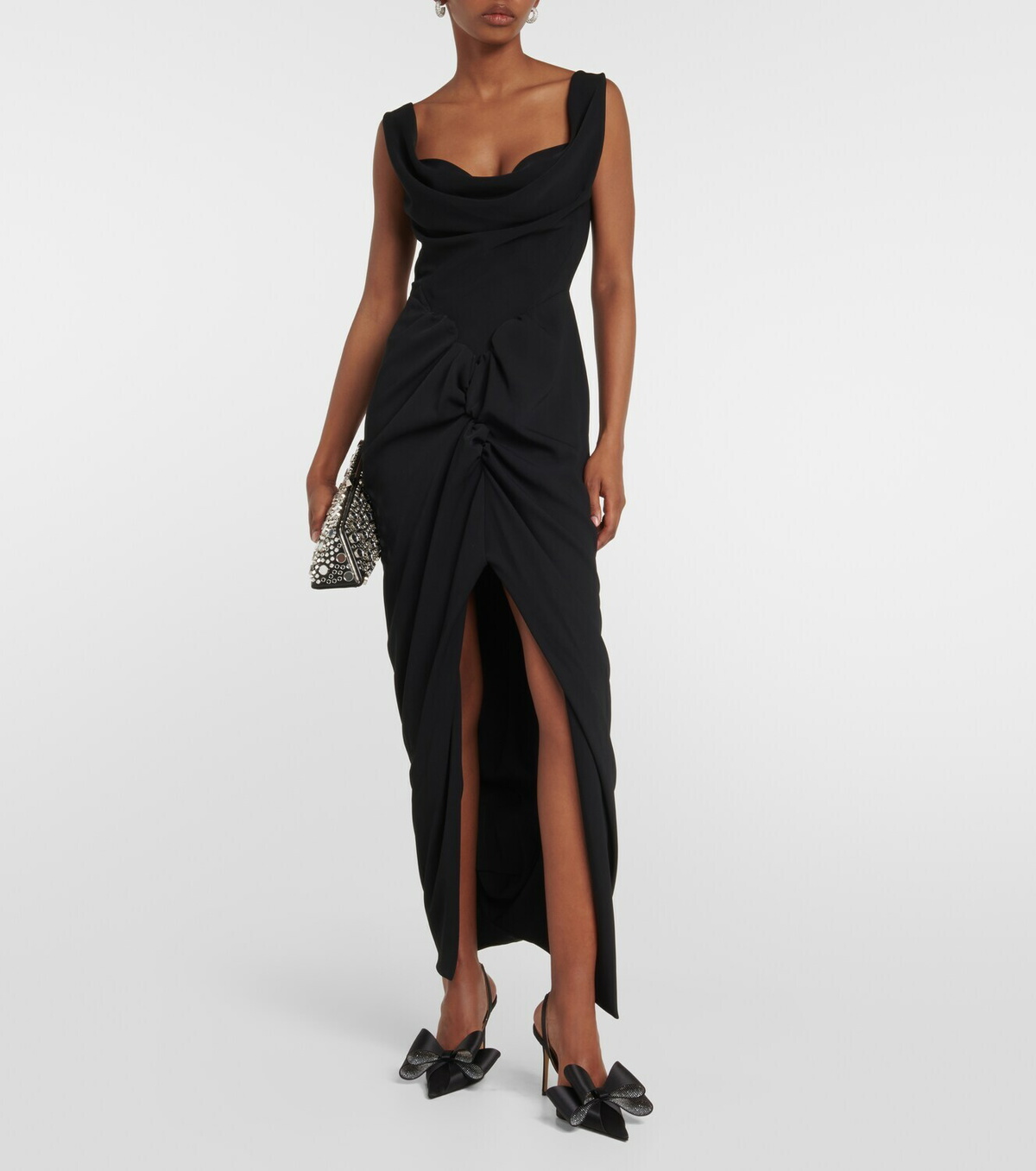 Mach & Mach Le Cadeau 95 satin slingback pumps MACH & MACH