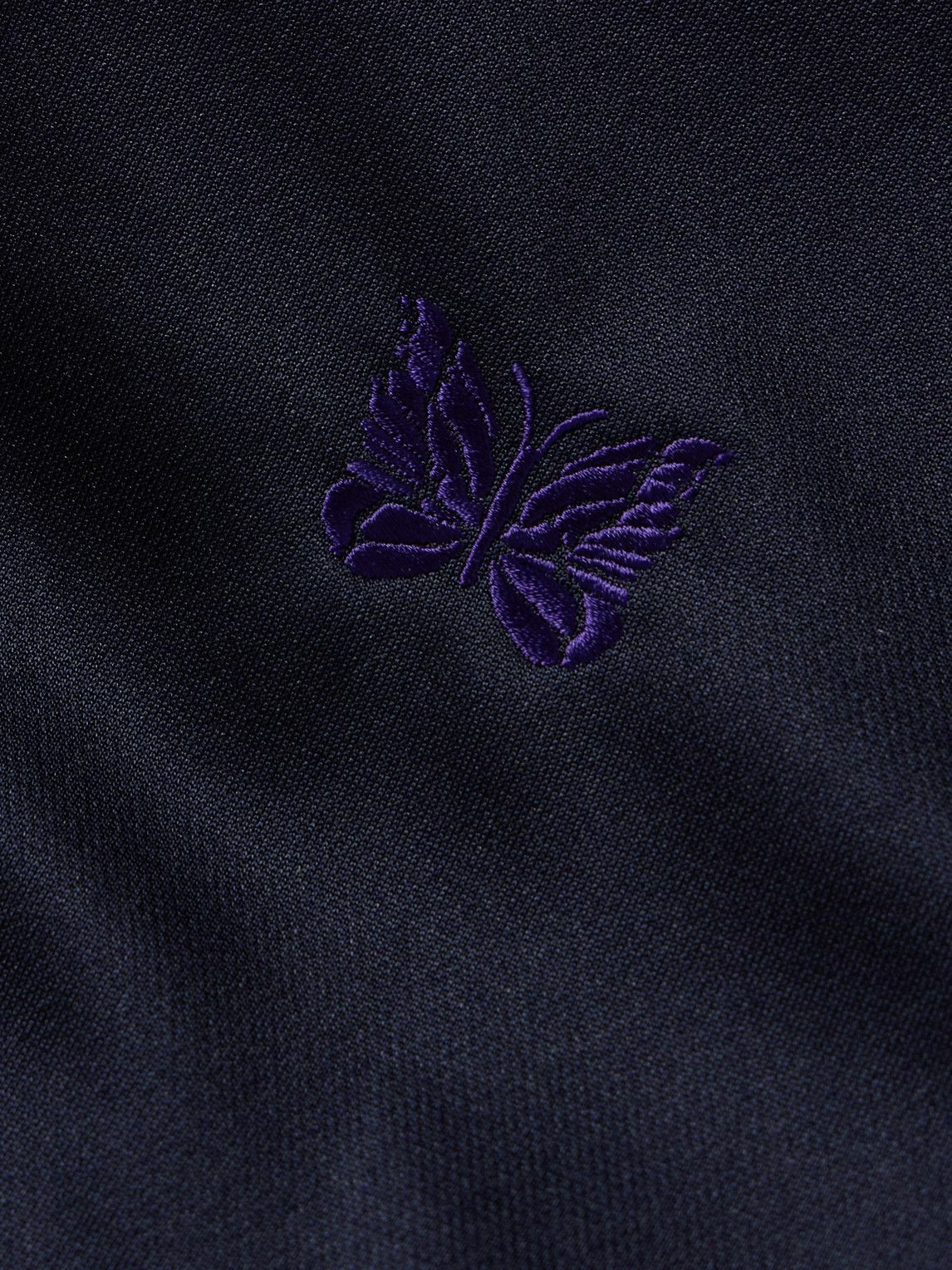 Needles - Logo-Embroidered Webbing-Trimmed Jersey Track Jacket - Blue ...