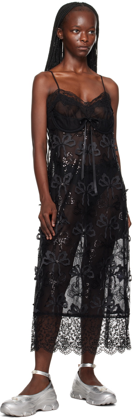 Simone Rocha Black Bow Midi Dress Simone Rocha