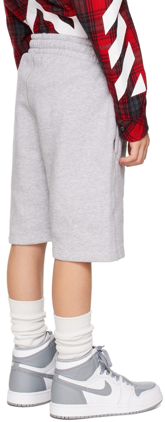 Off-White Kids Gray Sun & Peace Shorts Off-White