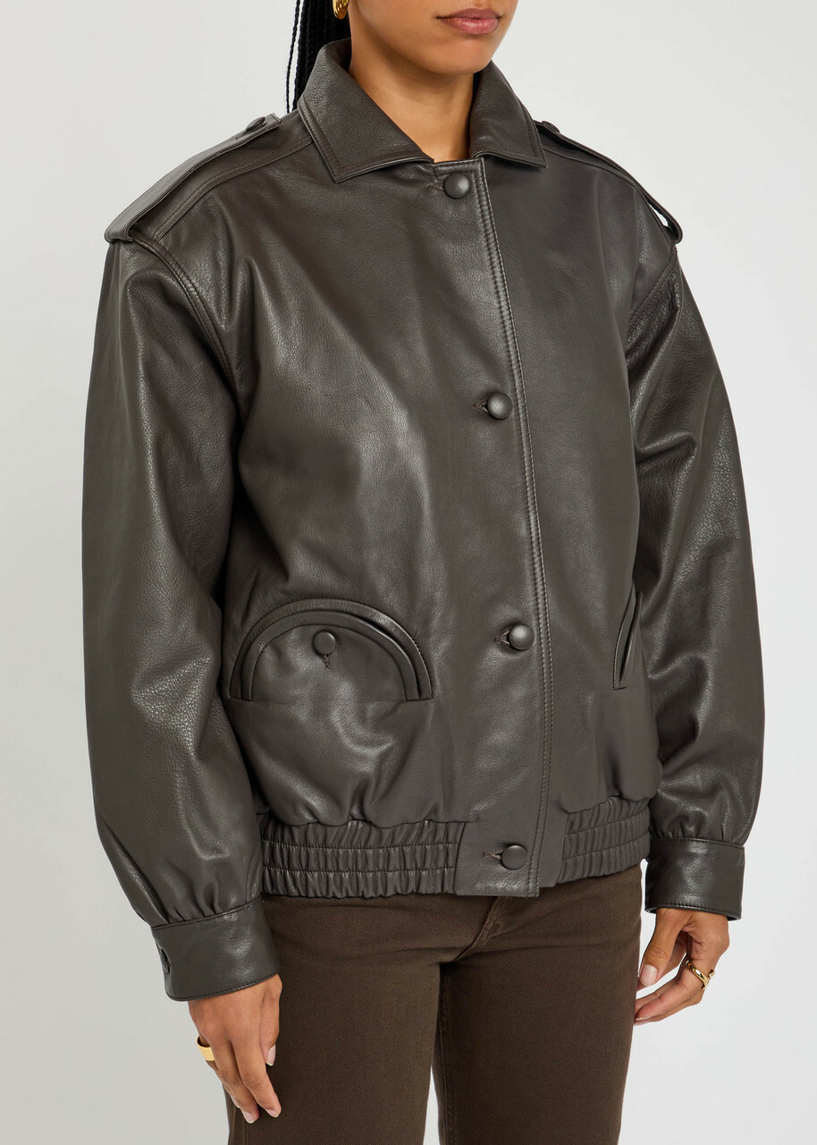 Blaze Milano Ares Charlie Leather Bomber Jacket Black Blaze Milano