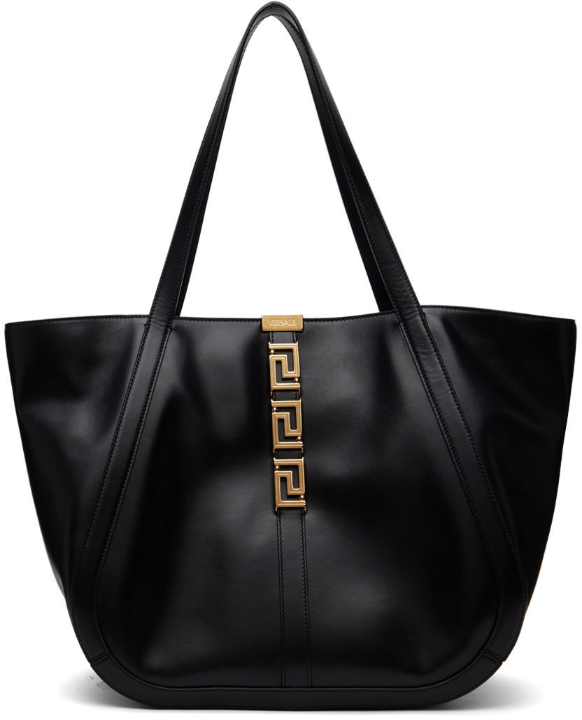 Versace Black Large Greca Goddess Tote Versace