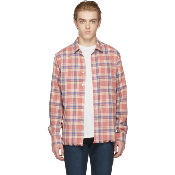 Frame Denim Pink Flannel Shirt Frame Denim