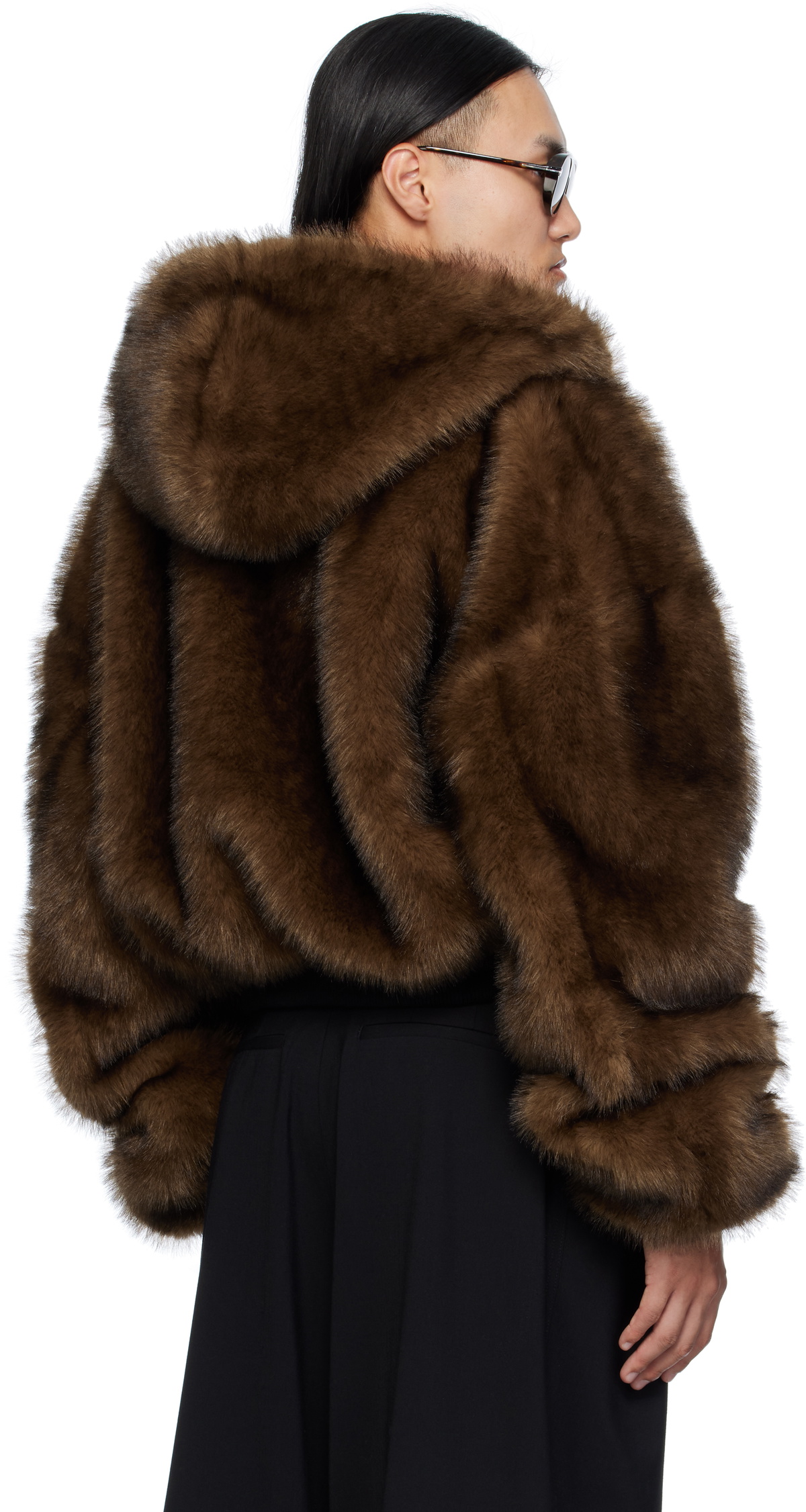 LU'U DAN Brown Yeti Outlaw Faux-Fur Jacket LU'U DAN