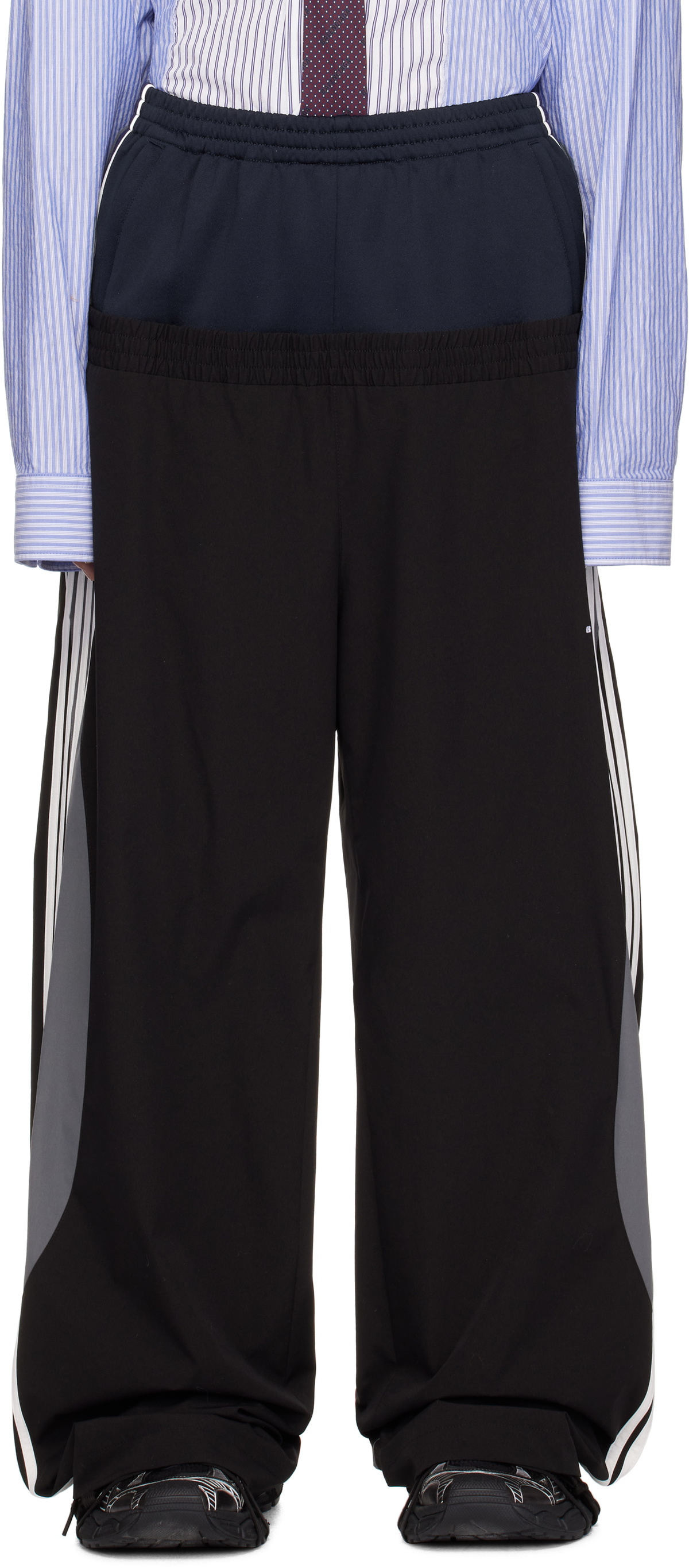 Balenciaga Black Cut-Up Track Pants Balenciaga