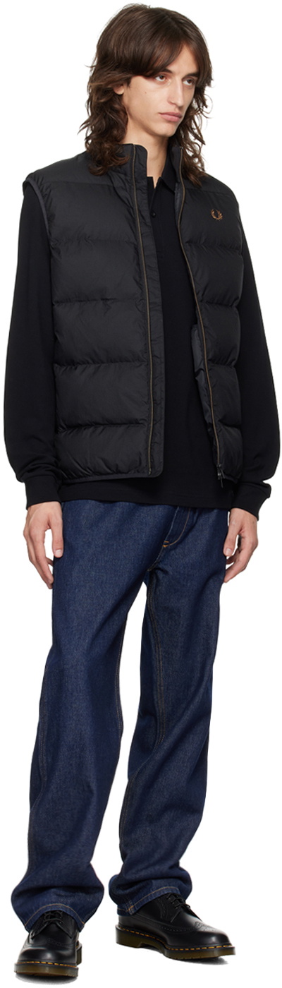 Fred Perry Black Insulated Vest Fred Perry