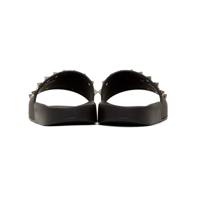 Valentino Black Valentino Garavani Rockstud Pool Slides Valentino Garavani