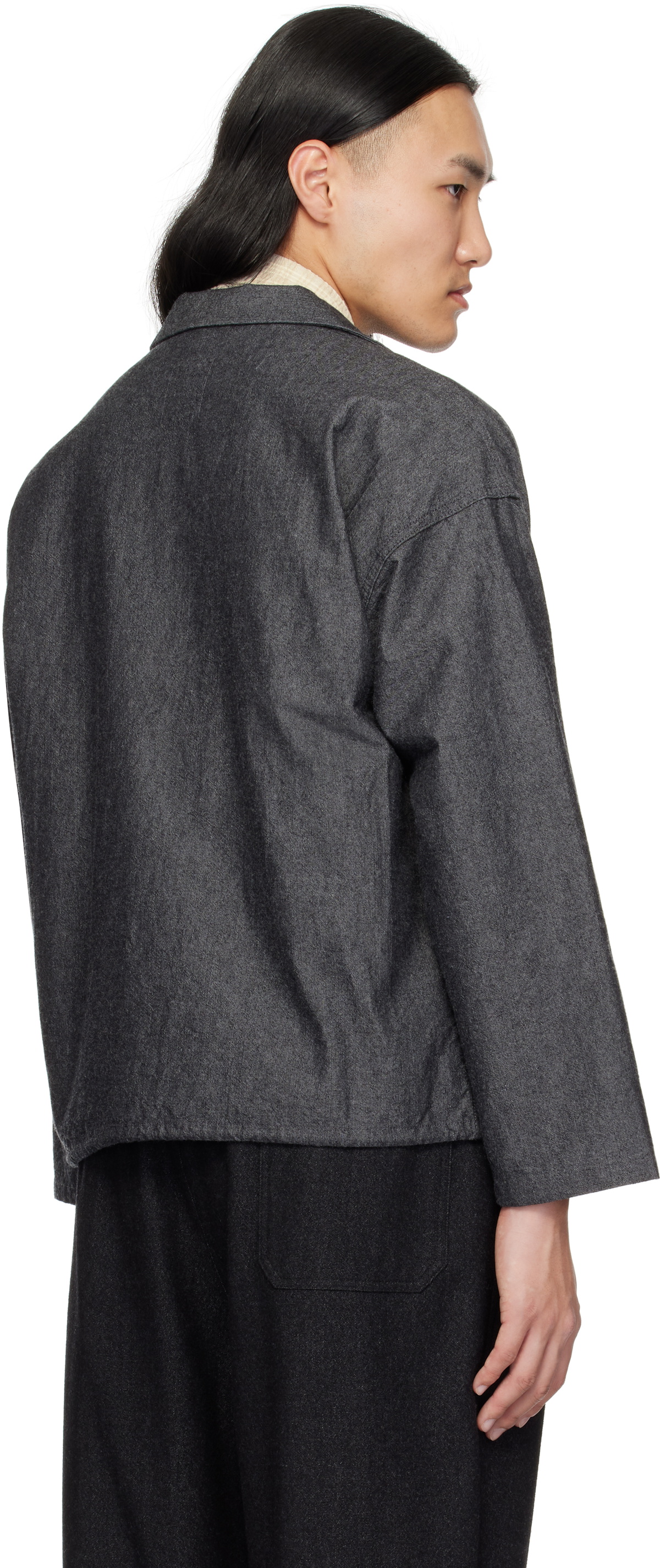 nanamica Gray Cotton Wool Deck Jacket Nanamica