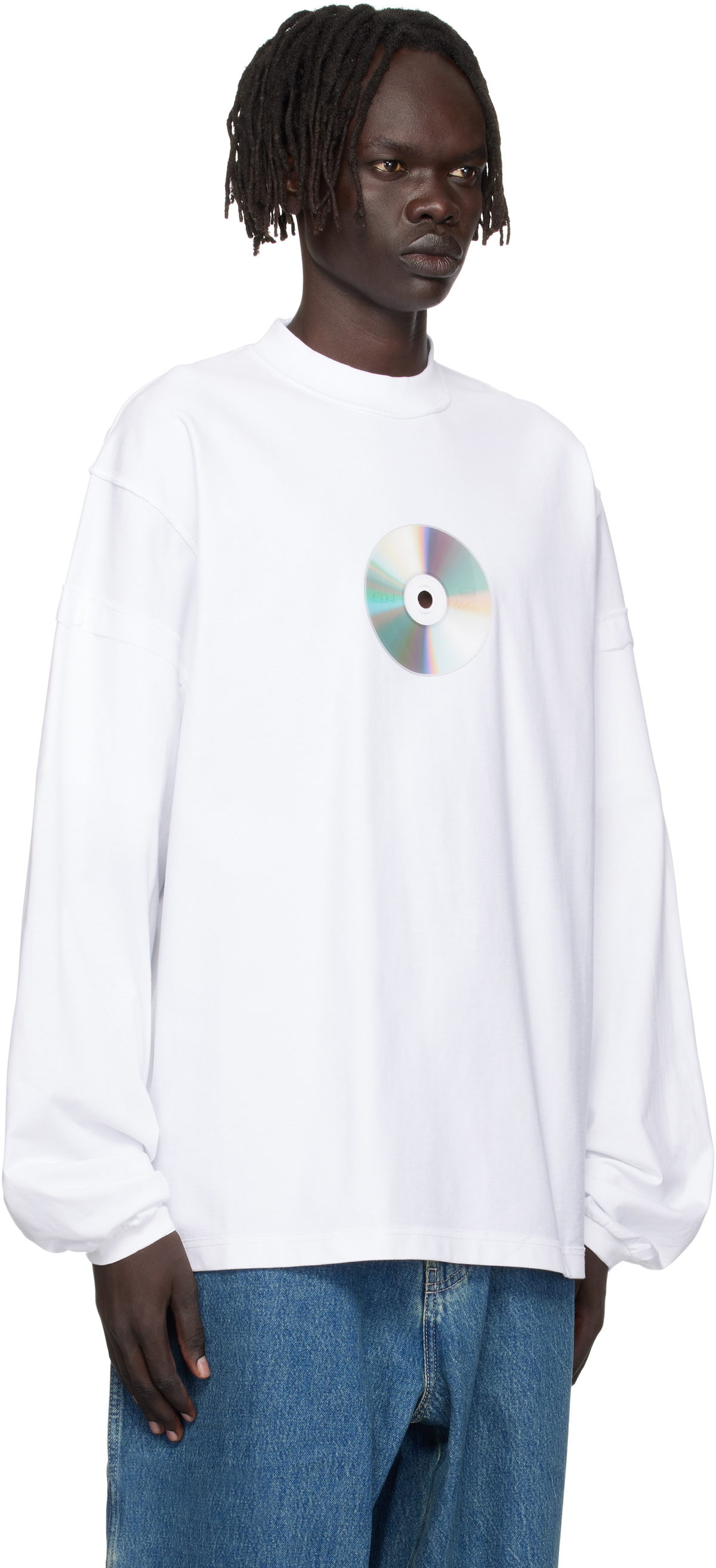 VETEMENTS White CD Reworked Long Sleeve T-shirt Vetements