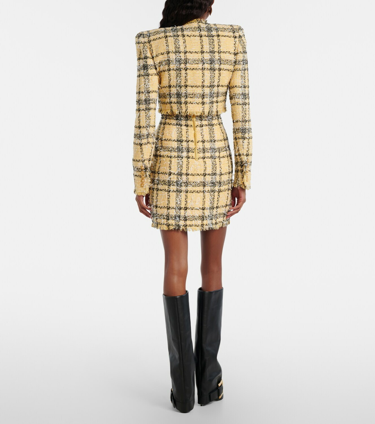 Balmain Checked sequined tweed minidress Balmain