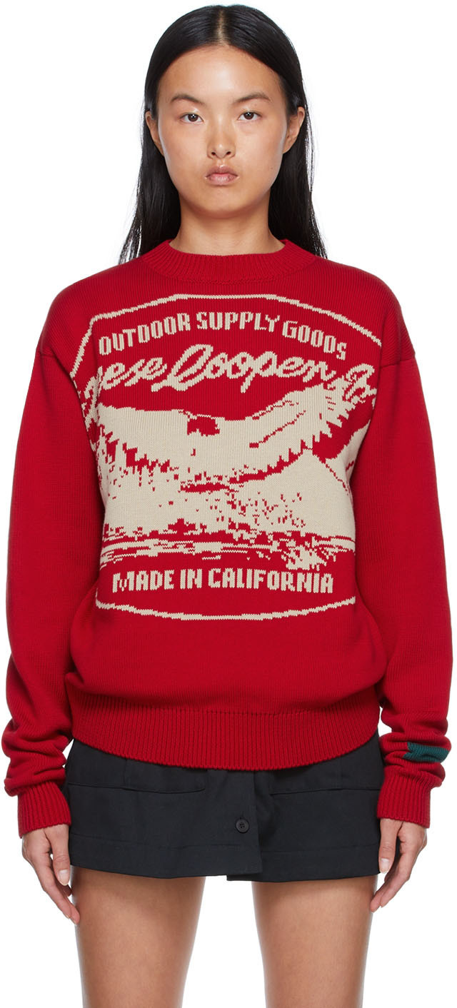 Reese Cooper Red Cotton Sweater Reese Cooper