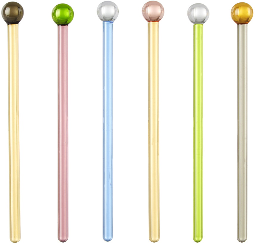 YALI Glass Multicolor Cocktail Stirrer Set