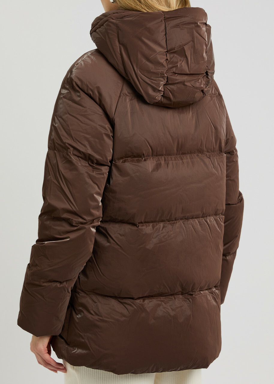 Varley Fullerton Quilted Hooded Shell Coat Brown Varley