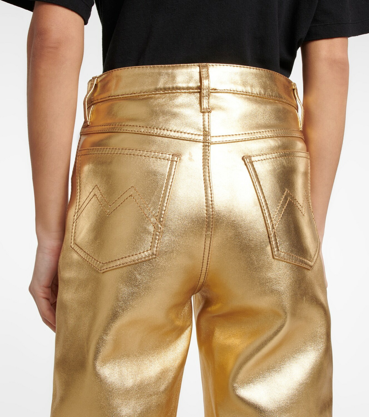 Dodo Bar Or High-rise straight metallic leather pants Dodo Bar Or