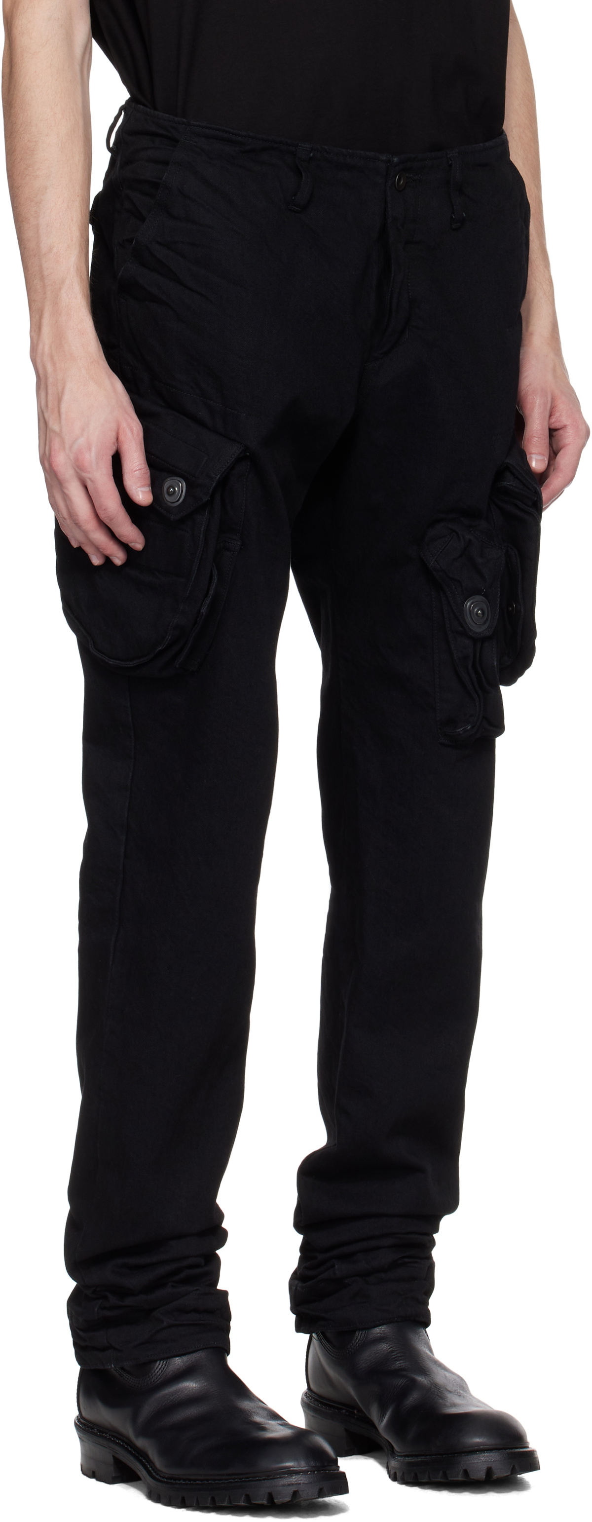 Julius Black Gasmask Skinny Denim Cargo Pants Julius
