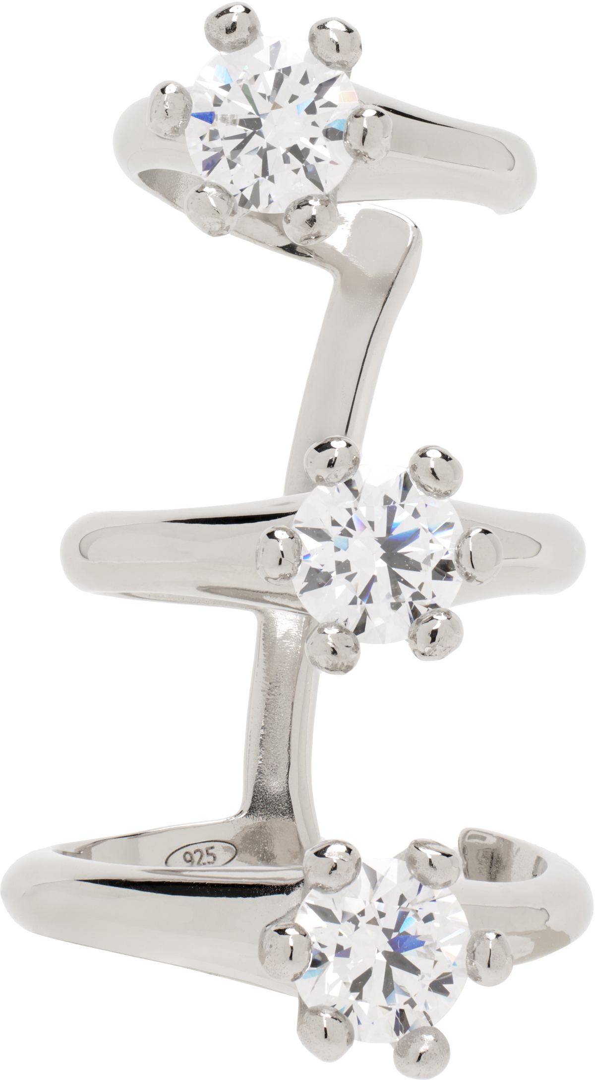 D'heygere Silver Solitaire Ear Cuff D'heygere